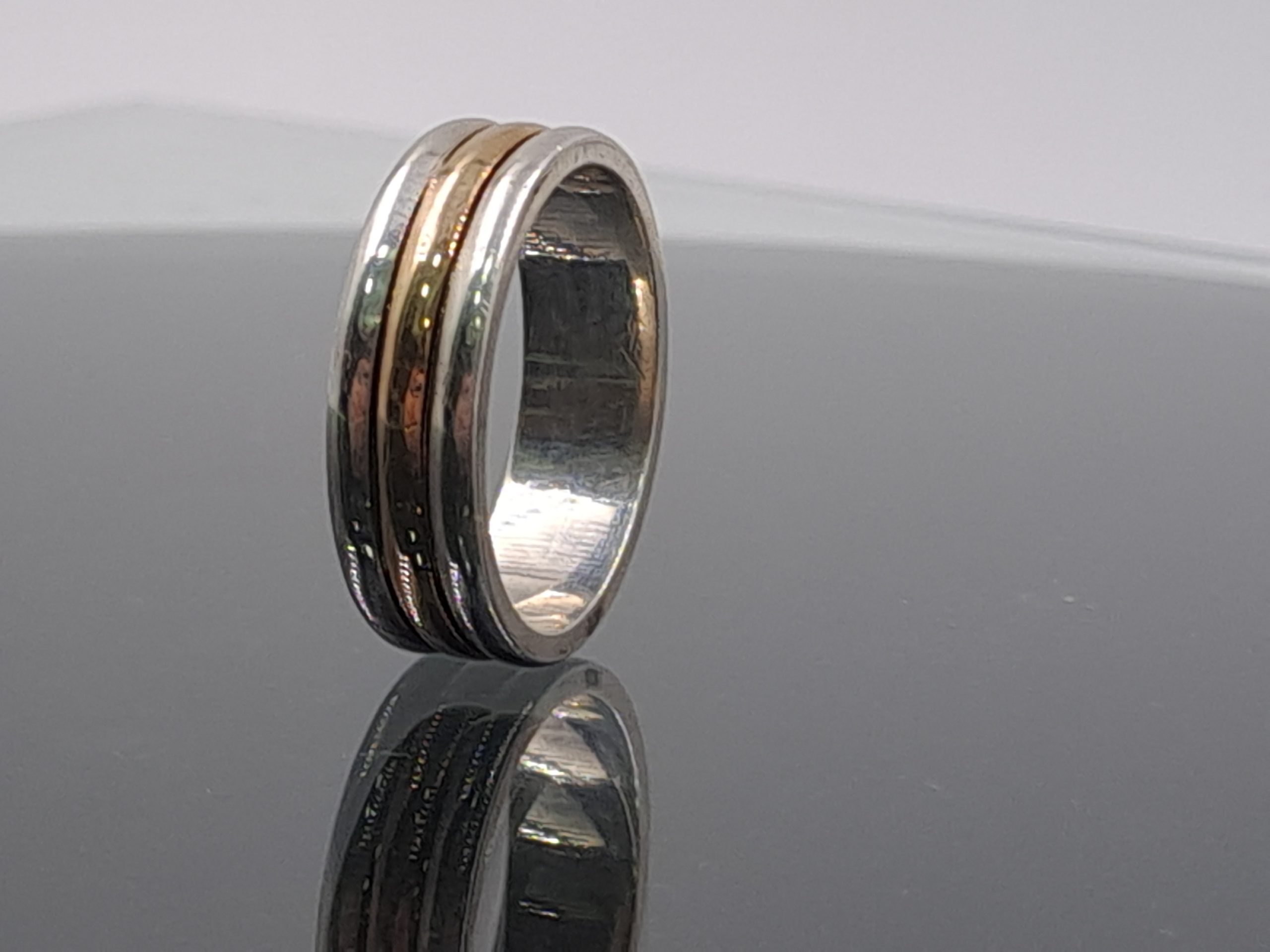 Argolla triple anillos bicolor – Novio Joyas